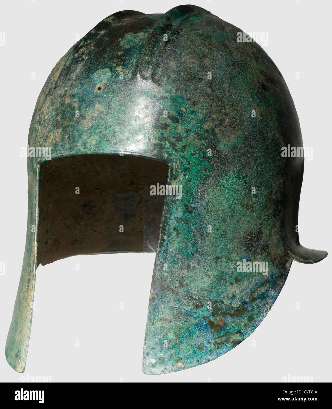 An Illyrian helmet,6th century B.C. Bronze with greenish patina ...