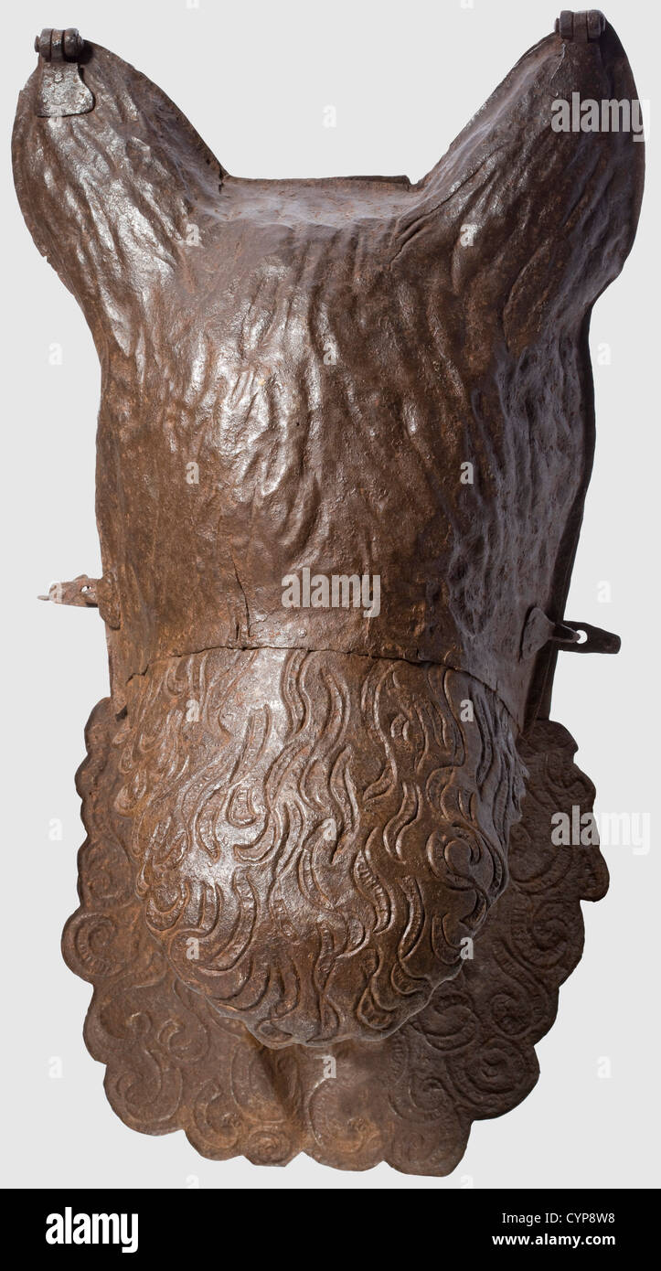 A German large mask of shame,17th/18th century. Made of several pieces ...