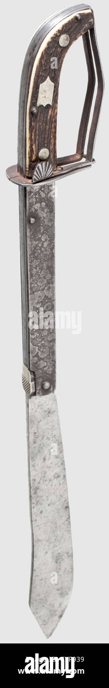 A German hunting clasp knife, 19th century. Single-edged spring-loaded ...