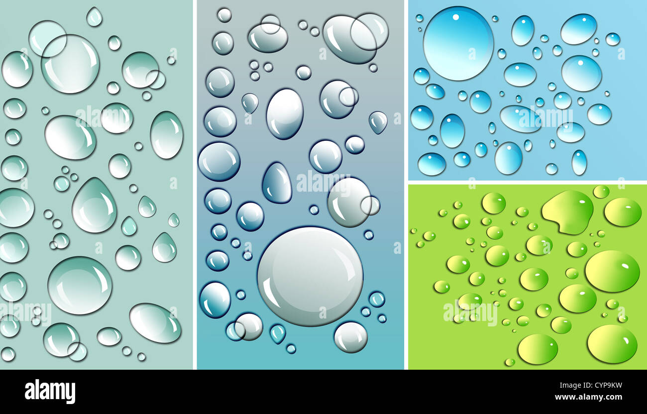 Multi-colored droplets with different colored backgrounds Stock Photo ...