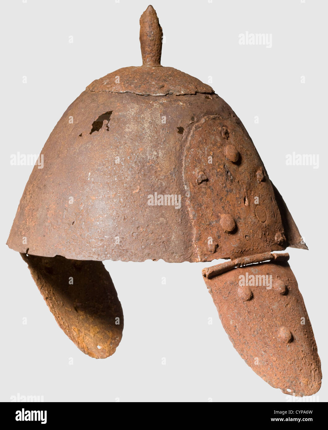 An East-Celtic iron helmet,3rd/2nd century B.C. Iron skull hammered in ...