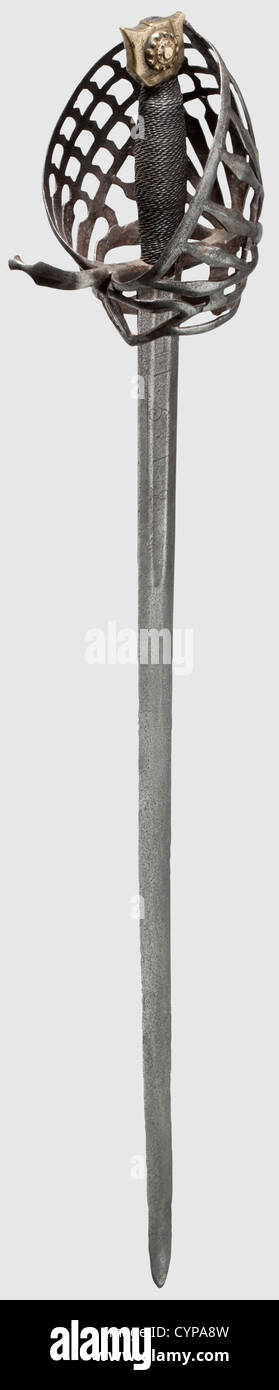 A Venetian schiavona, late 18th century. Double-edged blade, the digits ...