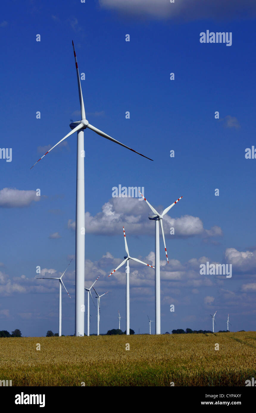 turbines in wind farm, Poland Stock Photo - Alamy