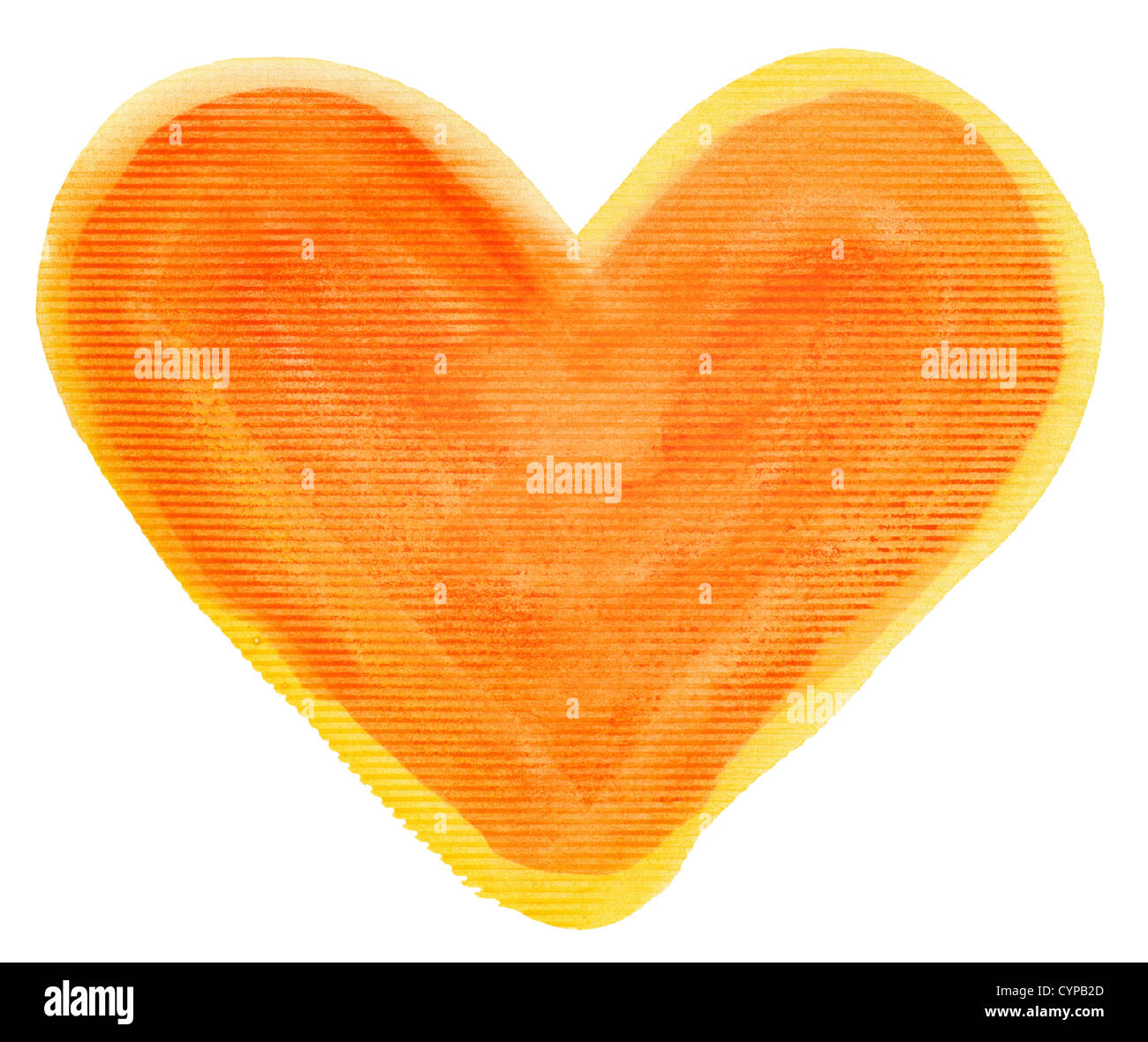 Abstract orange watercolor hand painted artistic heart background. Made ...