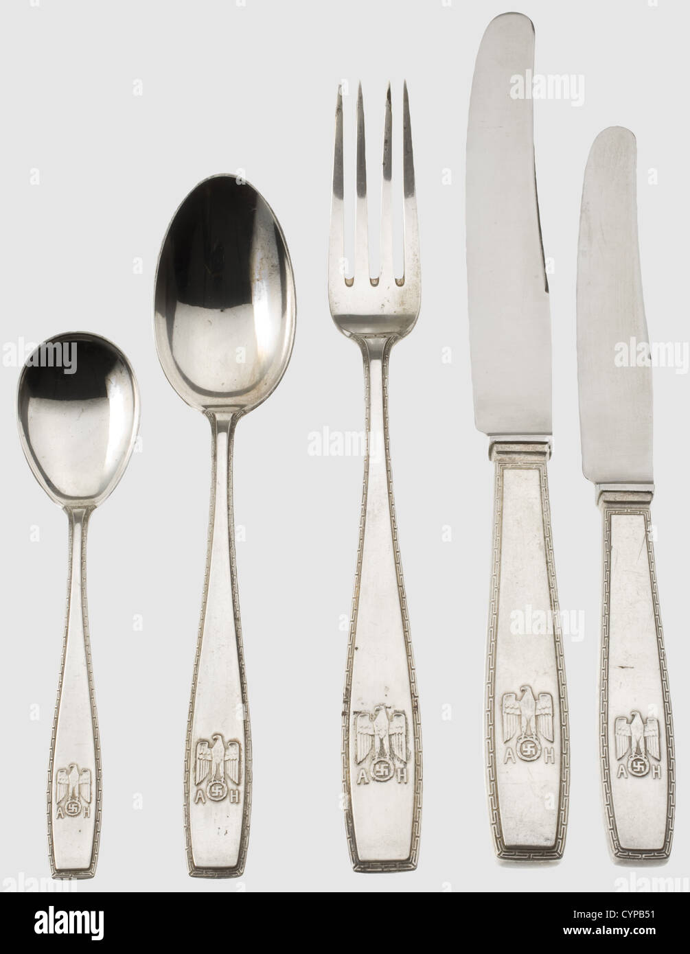 Adolf Hitler,five pieces from his personal silverware Consisting of a ...