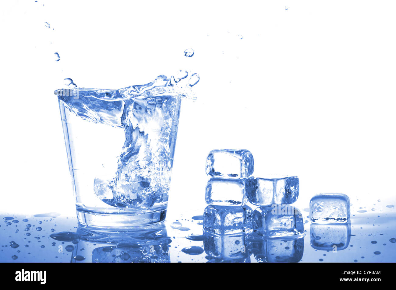 glass of ice water with bubbles on white background Stock Photo - Alamy
