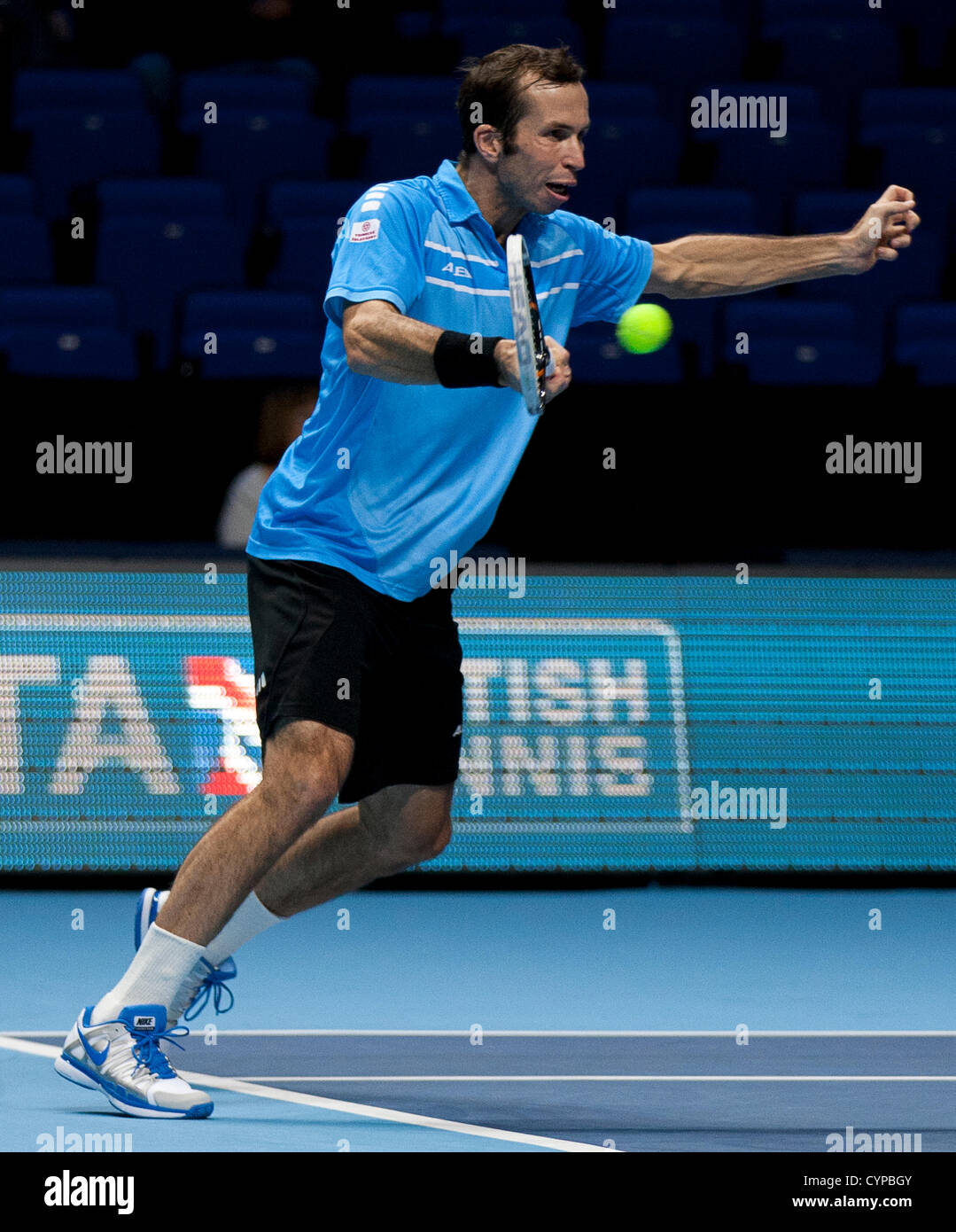 08.11.2012 London, England. Radek Stepanek (CZE) in action against ...
