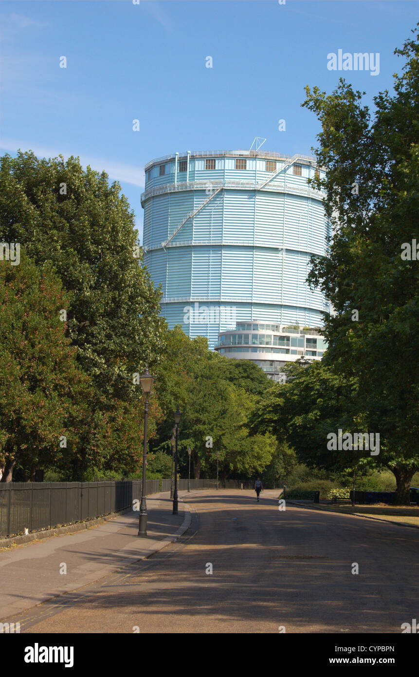 Gasometer tower in battersea in London, England Stock Photo - Alamy