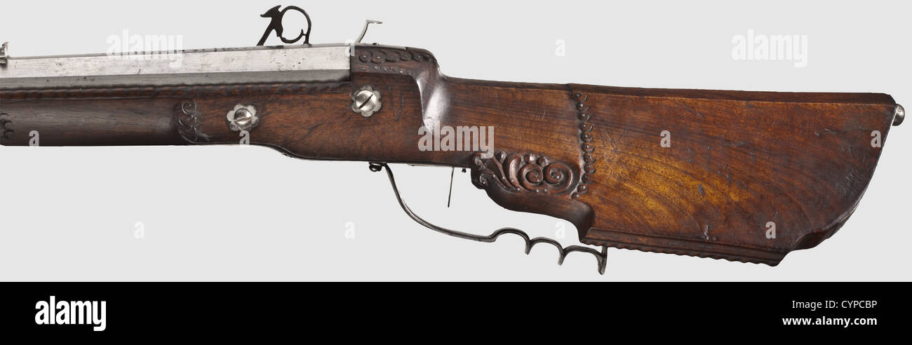 A rare matchlock target rifle,Cornelius Klett,Salzburg,dated 1671 ...