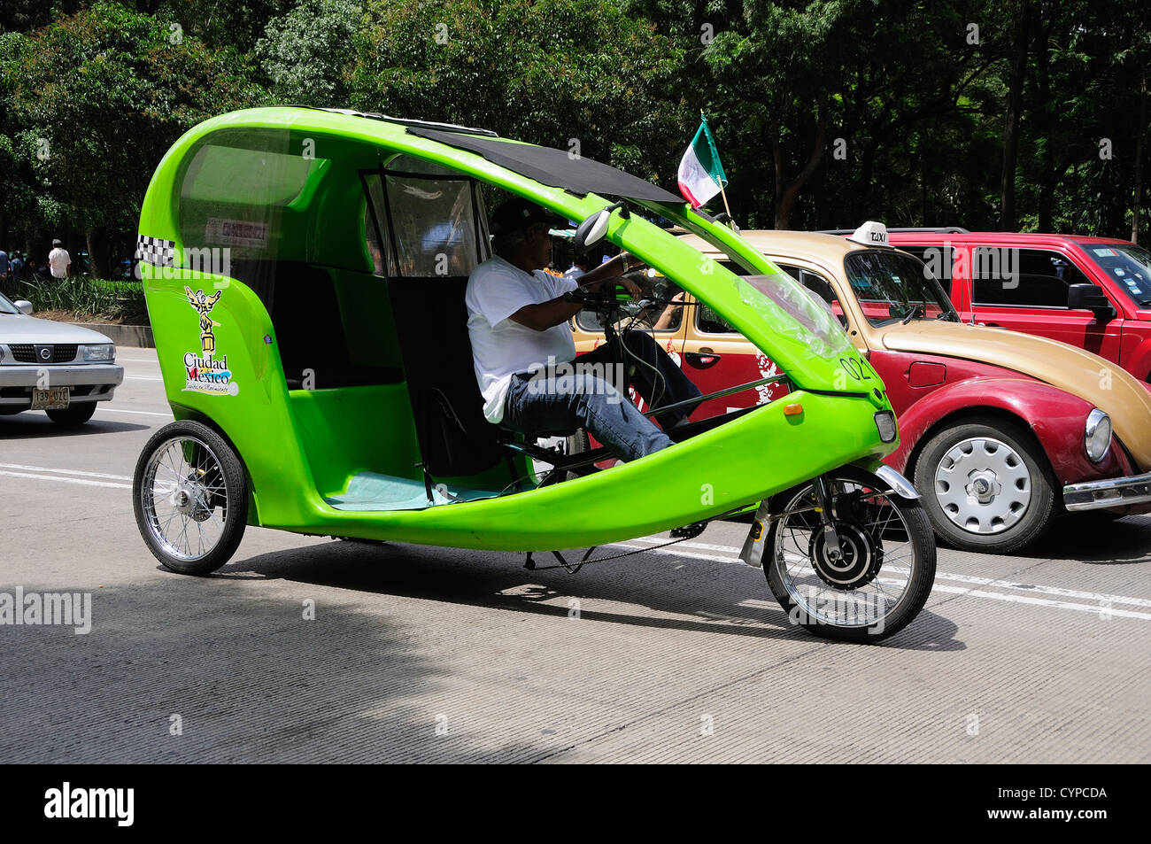 Mexico, Federal District, Mexico City, Bicycle Pedi pedal taxi and ...