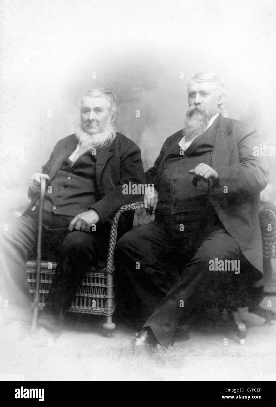 Two Elderly Men Seated, Portrait, Circa 1900 Stock Photo - Alamy