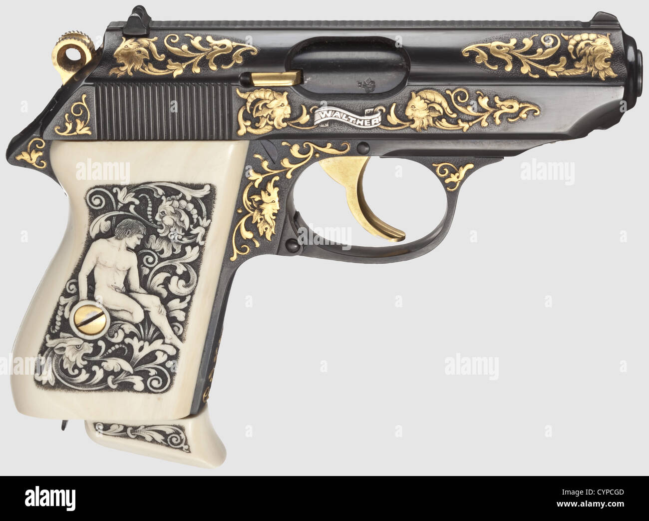 Walther PPK luxury model,7.65 mm cal,no.50.Bright bore.Proof mark 1957 ...