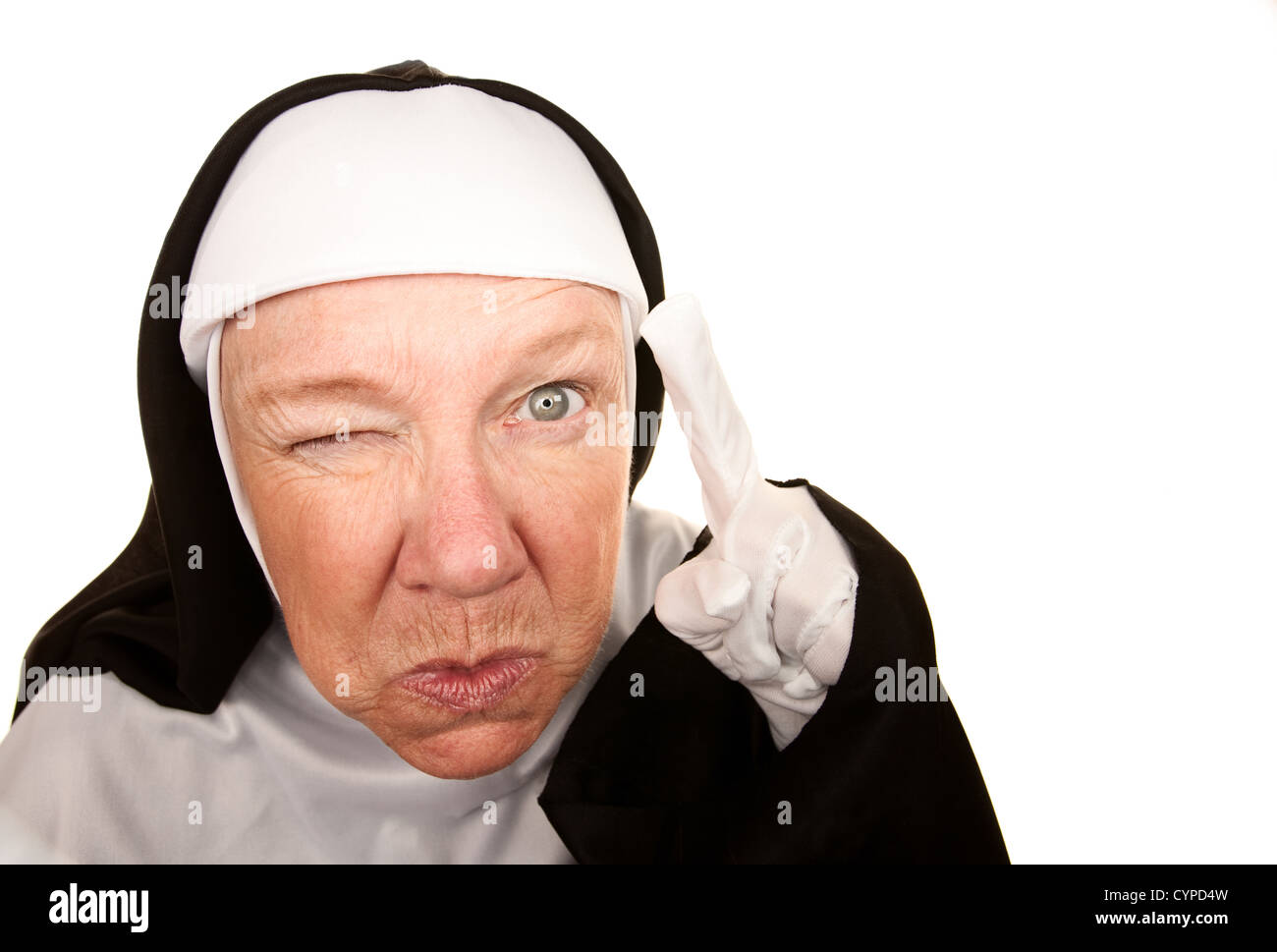 Funny nun angry expression on hi-res stock photography and images - Alamy