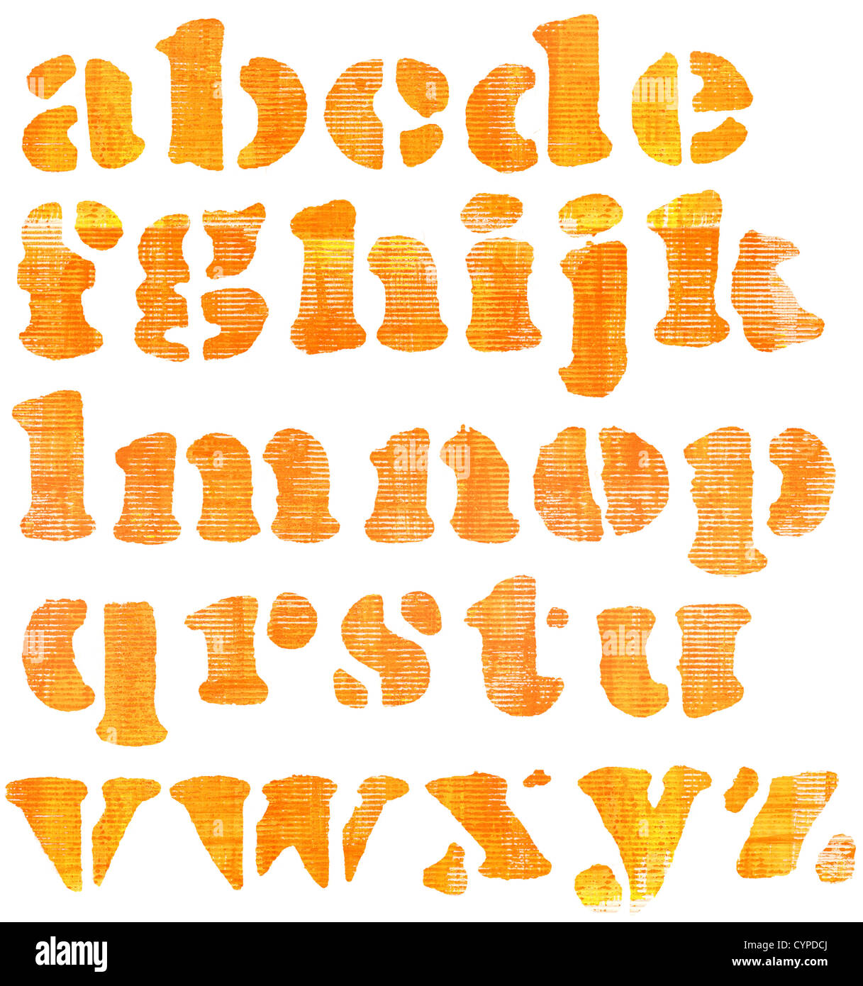 Textured orange watercolor alphabet, isolated Stock Photo - Alamy