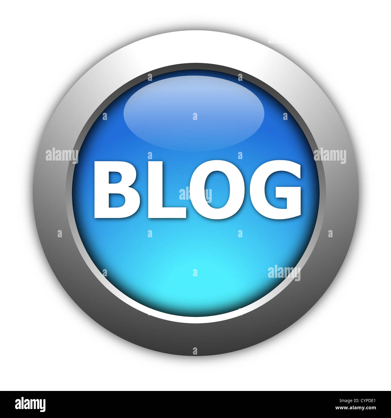 glossy blog button for internet website on white Stock Photo - Alamy