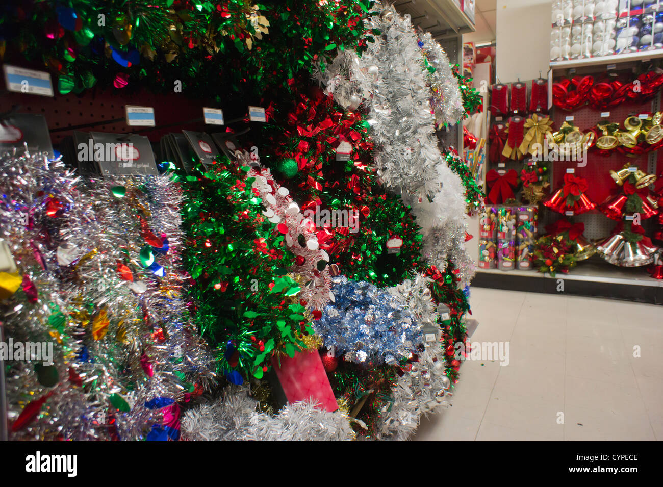Seasonal Christmas display in a department store in New York Stock ...