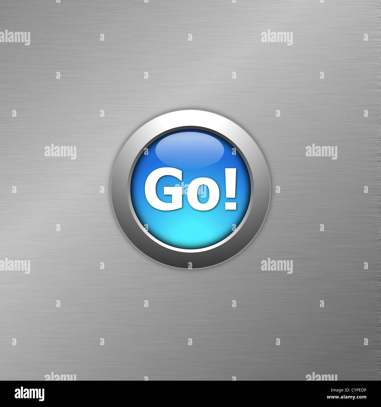 blue go button on metal a texture Stock Photo - Alamy