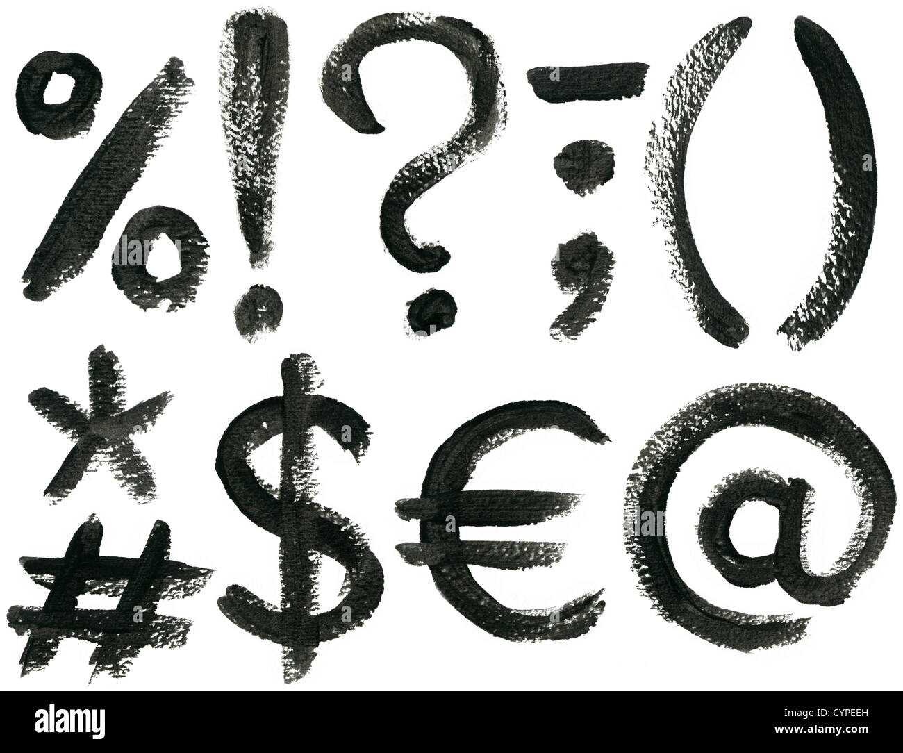 Hand drawn ABC symbols set, isolated Stock Photo - Alamy