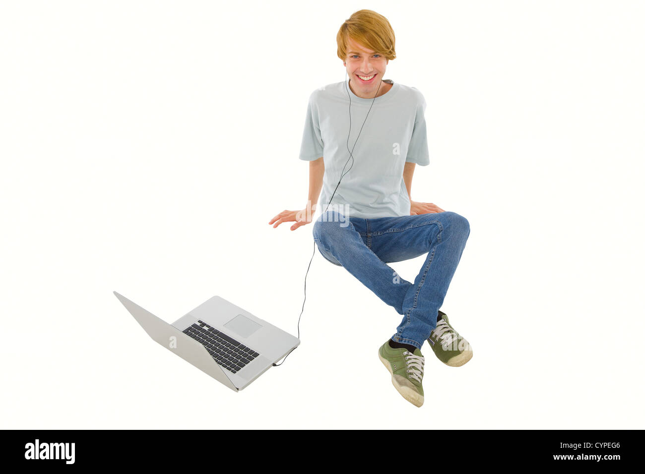 teenage boy with laptop Stock Photo - Alamy
