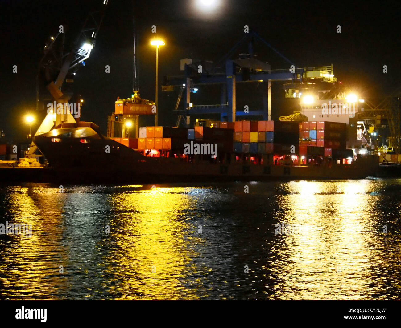 Container Ship Container Ship Night High Resolution Stock Photography ...