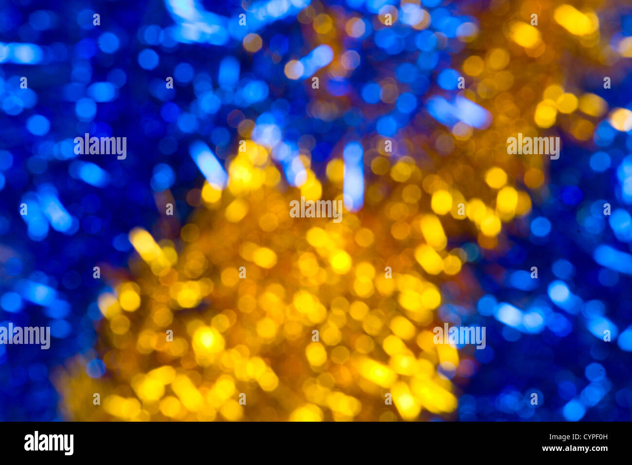 Abstract christmas background made from yellow and blue tinsel Stock ...