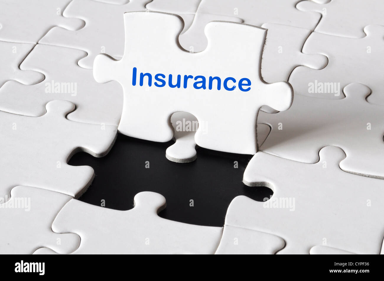 insurance concept with white puzzle or jigsaw Stock Photo - Alamy
