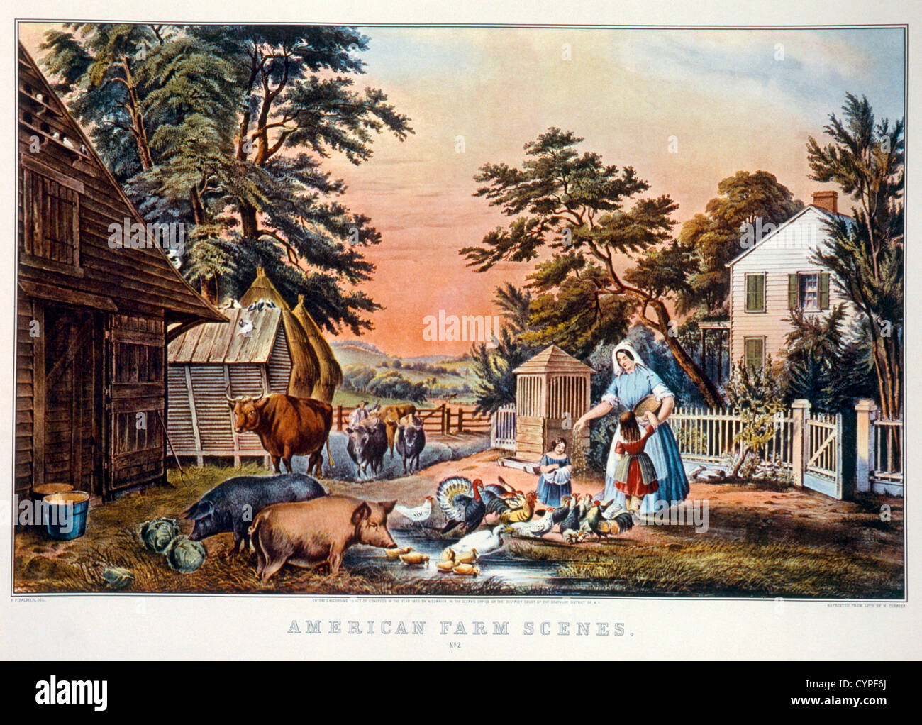 American Farm Scenes No. 2, Currier & Ives, 1853 Stock Photo - Alamy