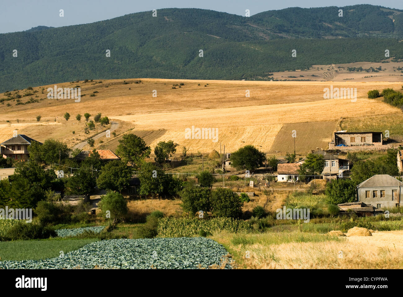 Countryside scenery between Tbilisi and Gori in the republic of Georgia ...