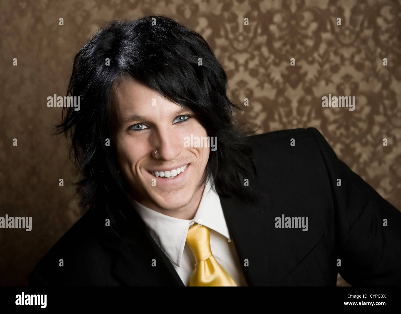 Man seated suit hi-res stock photography and images - Alamy