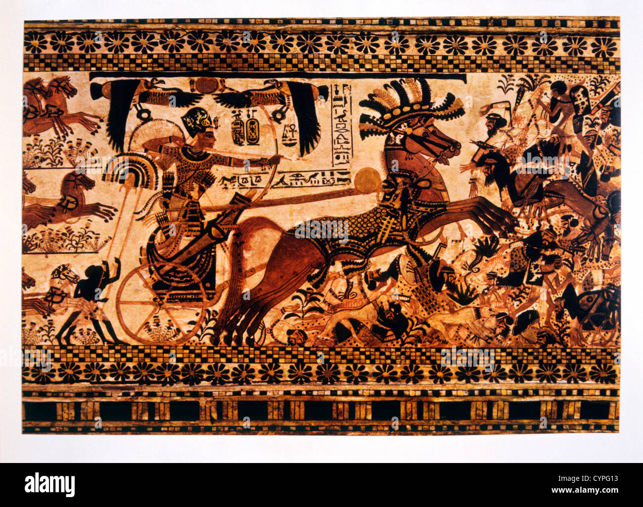 Tutankhamen in his Chariot Fight Against the Syrians, Egyptian Museum ...