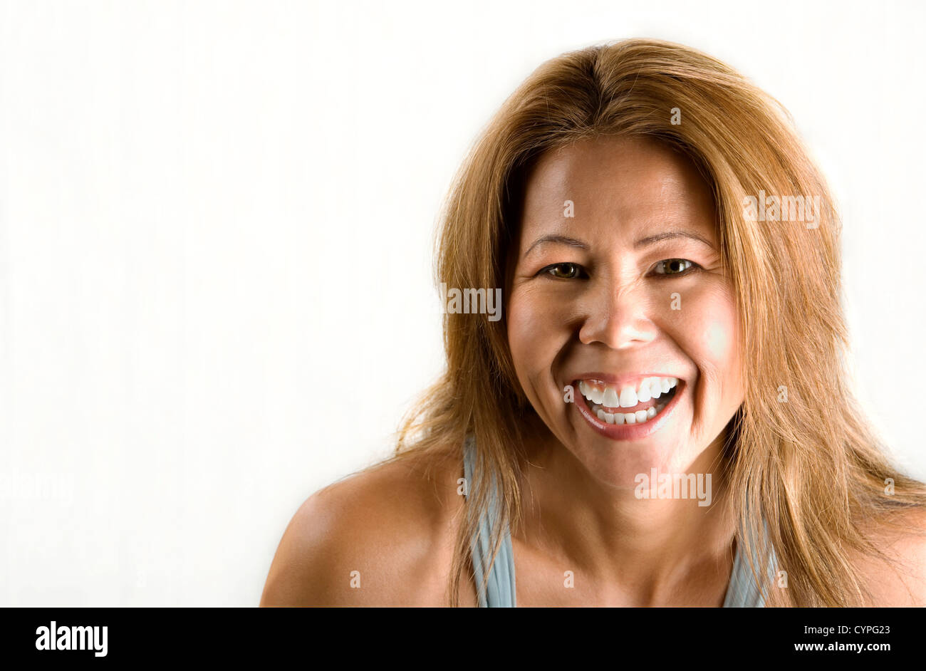 Pretty ethnic woman with an easy smile Stock Photo - Alamy