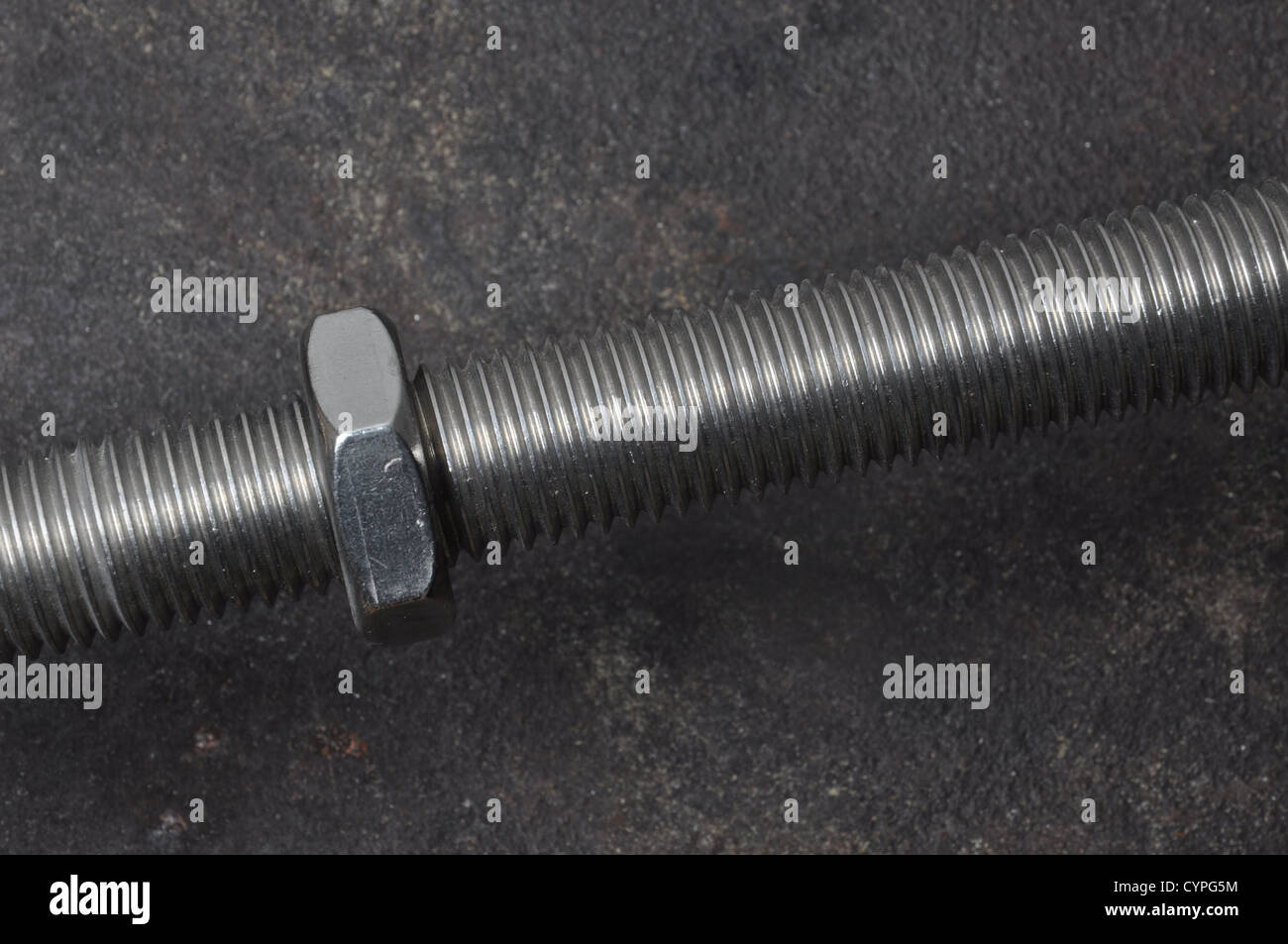Threaded bolt with a nut symbol of trends in the economy Stock Photo ...