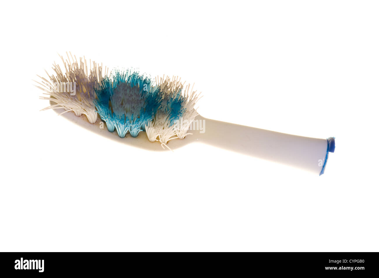 Broken toothbrush and dirty brush on white background Stock Photo - Alamy