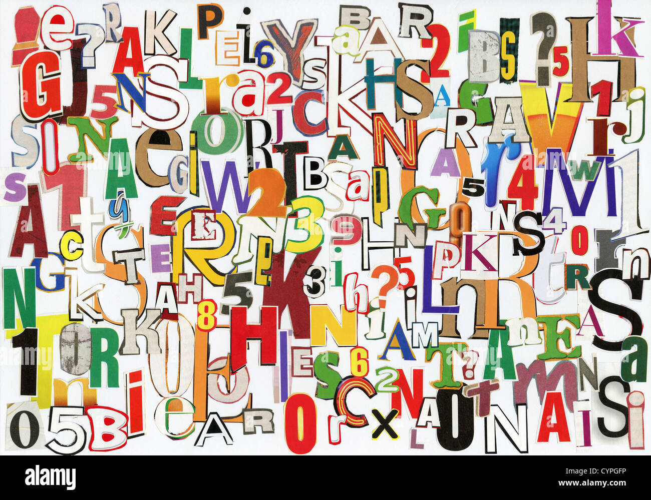 Newspaper print cuttings alphabet hi-res stock photography and images ...