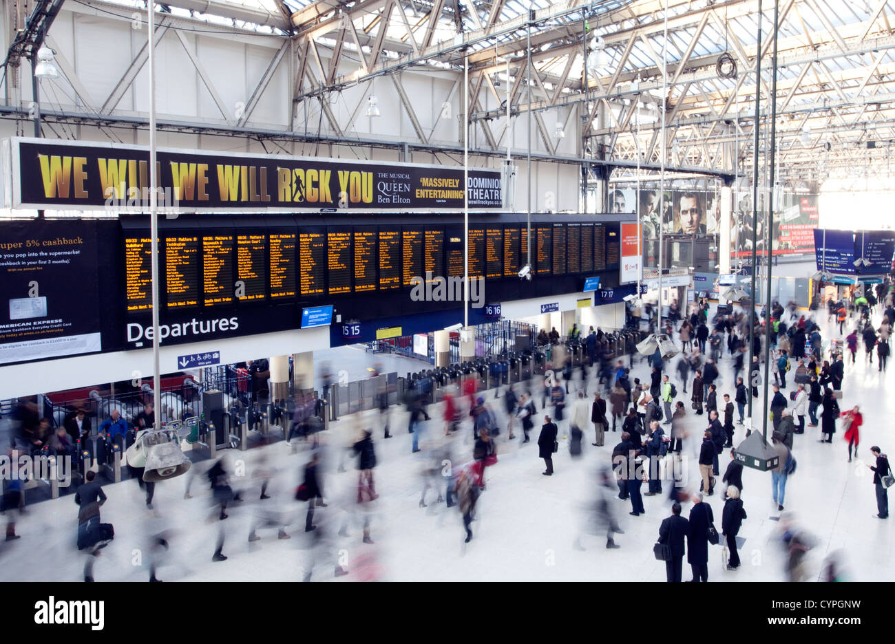 Morning rush hour at Waterloo Station, London Stock Photo - Alamy