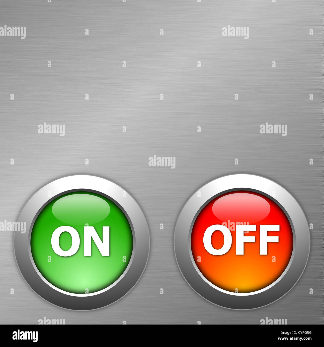 on and off button on metal background Stock Photo - Alamy