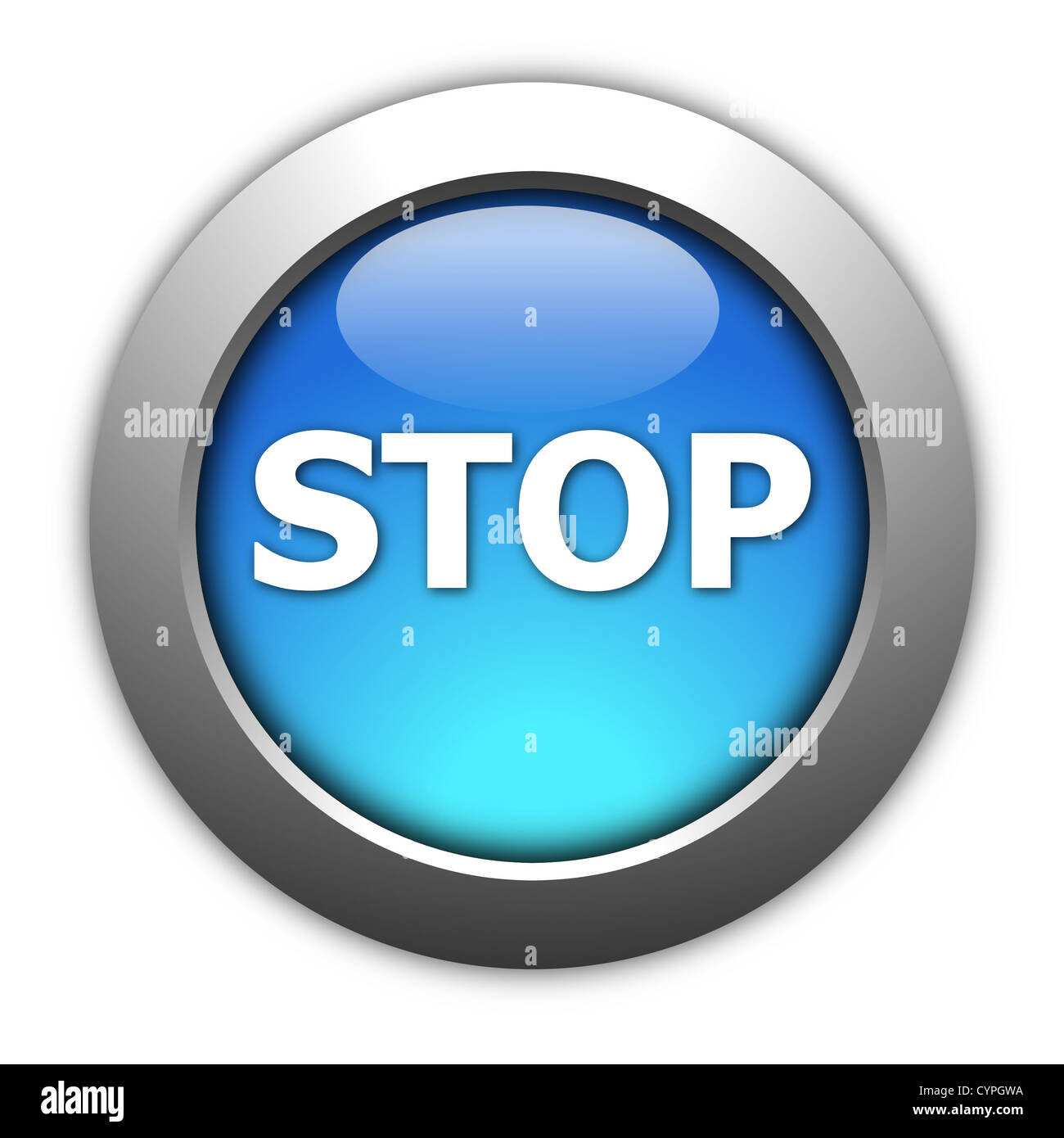 illustration of a stop button on white background Stock Photo - Alamy