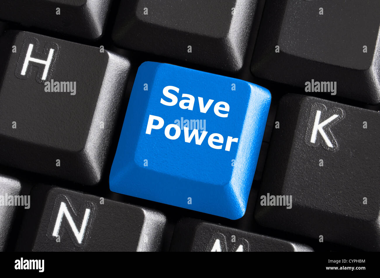save power or energy concept with key on computer keyboard Stock Photo ...