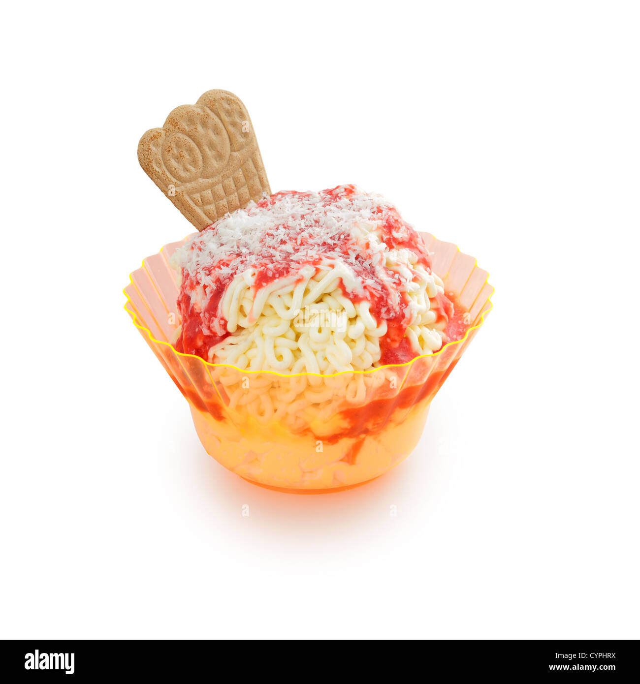 ice cream sundae on white background Stock Photo - Alamy