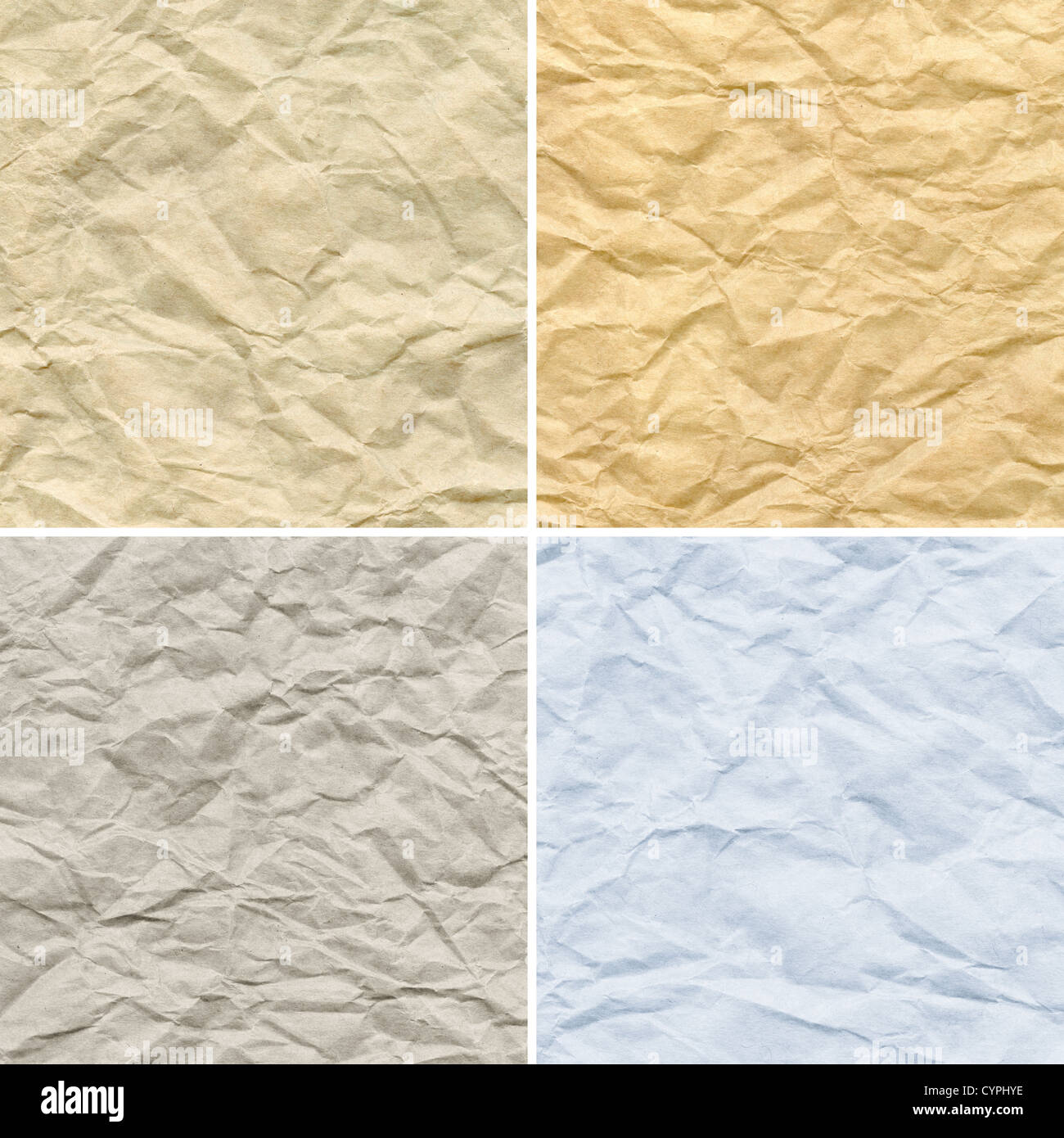Creasy old paper textures set Stock Photo - Alamy