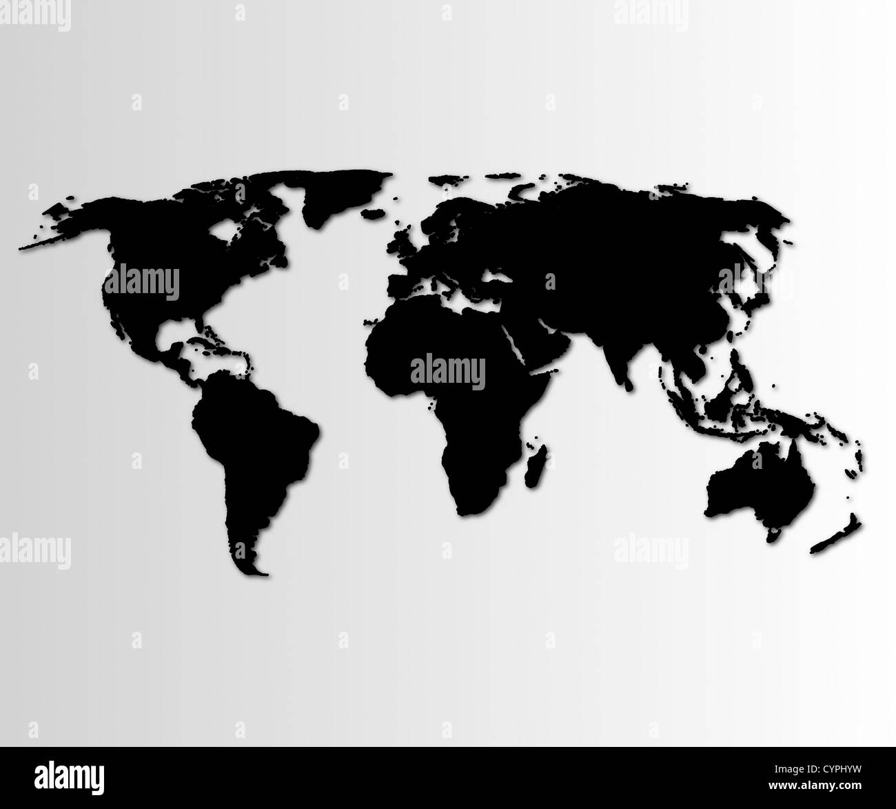 map of the world showing global communication concept Stock Photo - Alamy