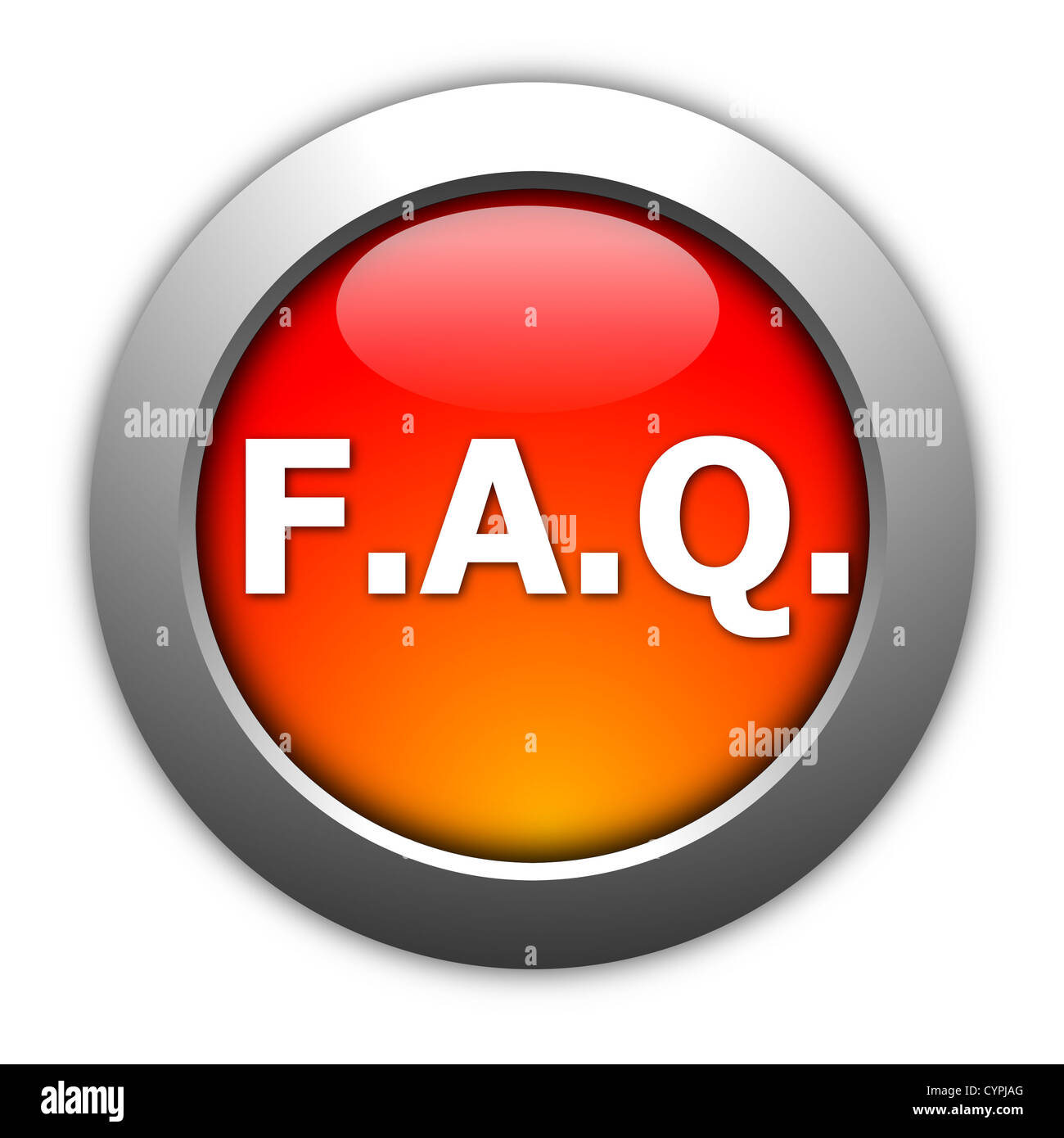 faq button isolated on a white background Stock Photo - Alamy