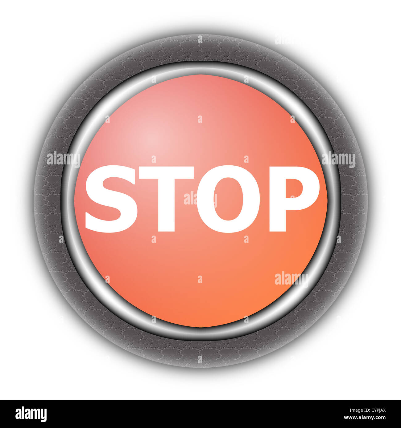 stop button isolated on a white background Stock Photo - Alamy