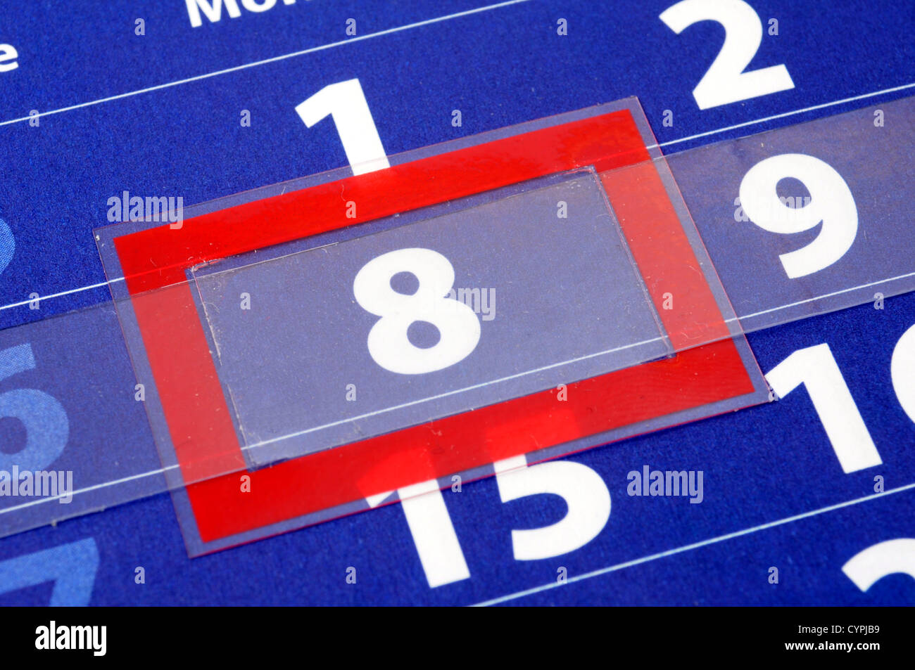 calendar day with red mark showing date Stock Photo - Alamy