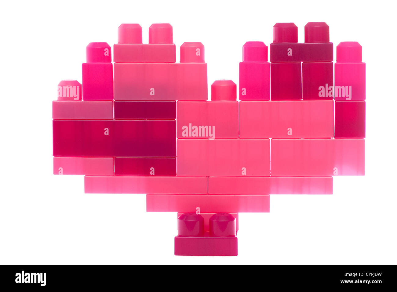 Valentine`s brick-build heart. Isolated on white background Stock Photo ...
