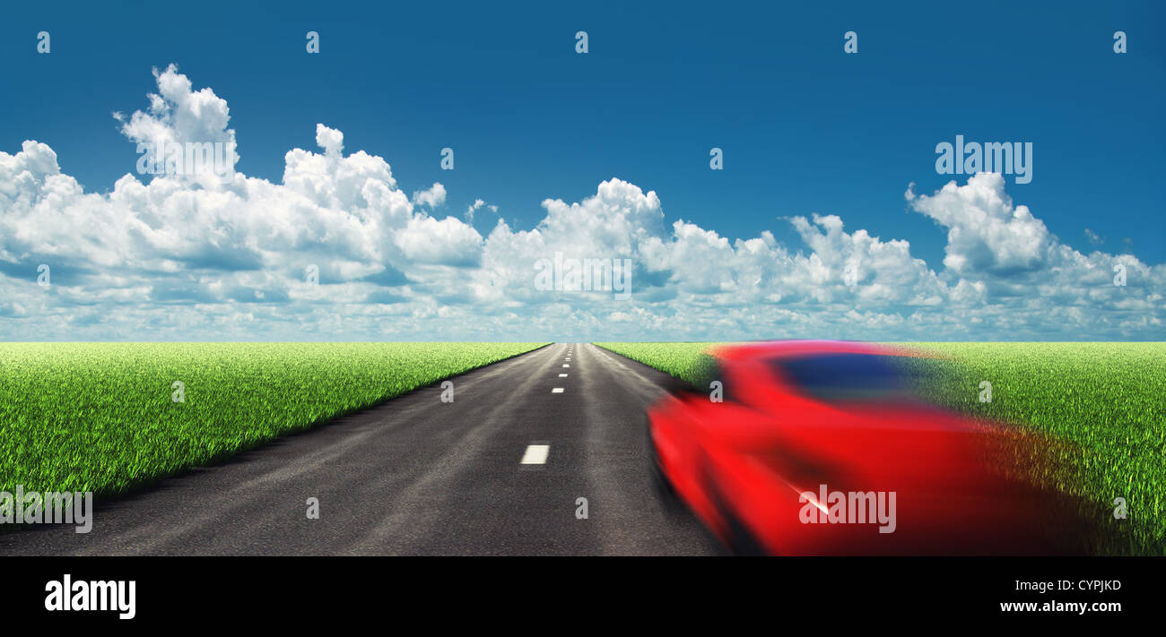 moving car on the road. motion blur effect Stock Photo - Alamy