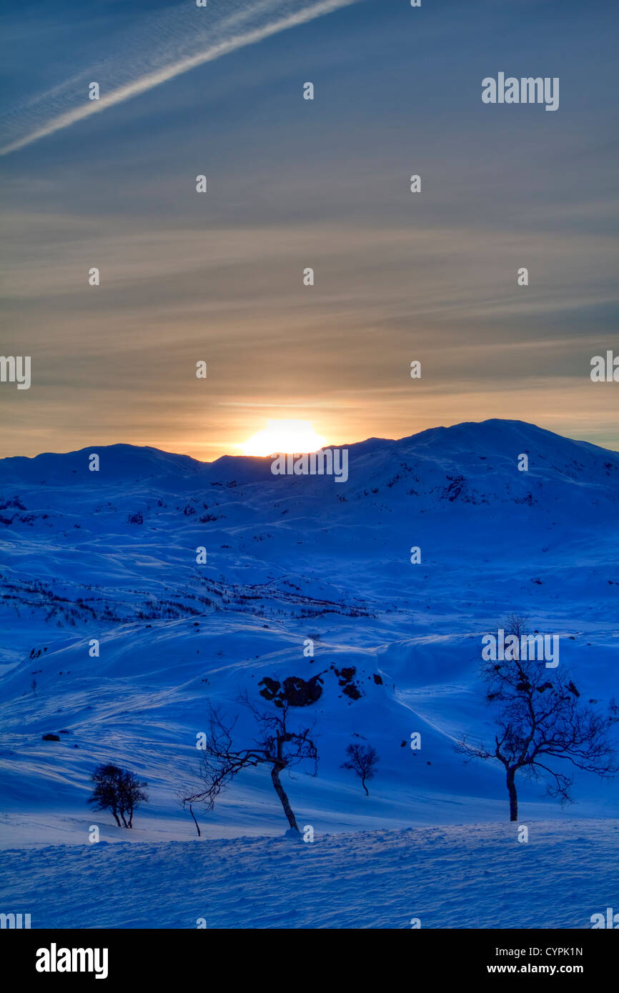 Winter landscape in the Norwegian mountains Stock Photo - Alamy
