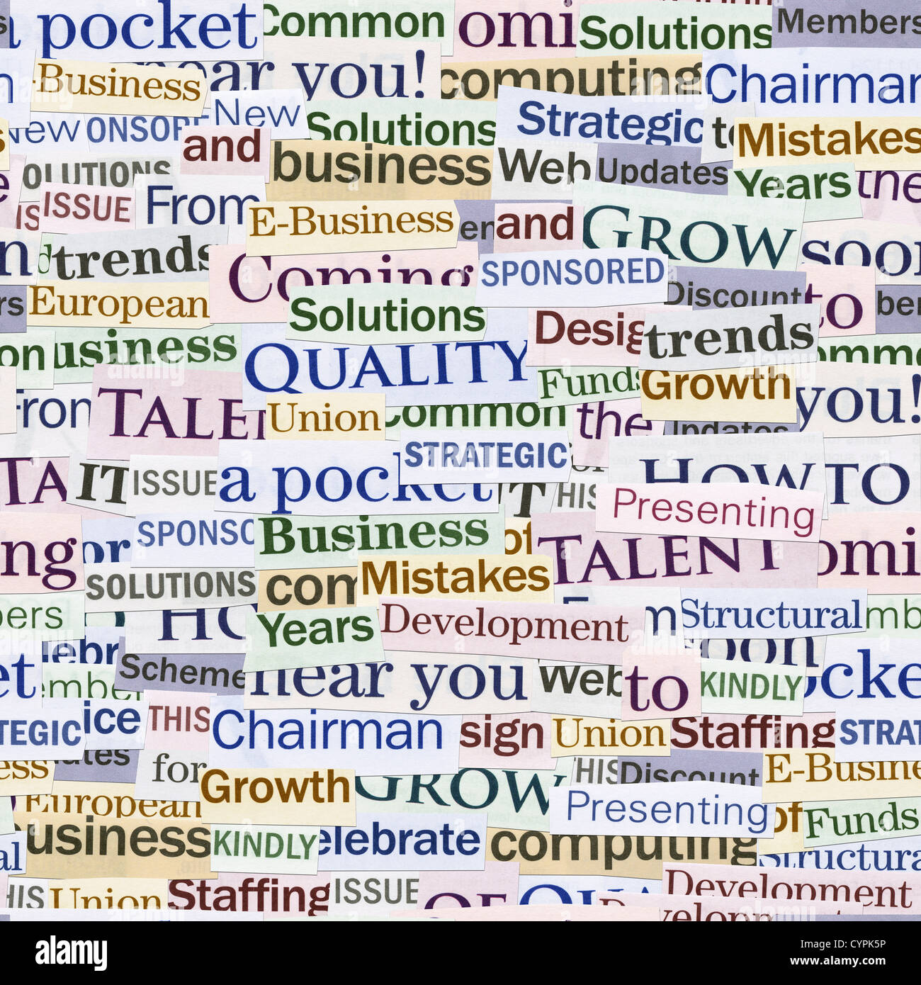 Seamless background, made of newspaper clippings. Business theme Stock ...