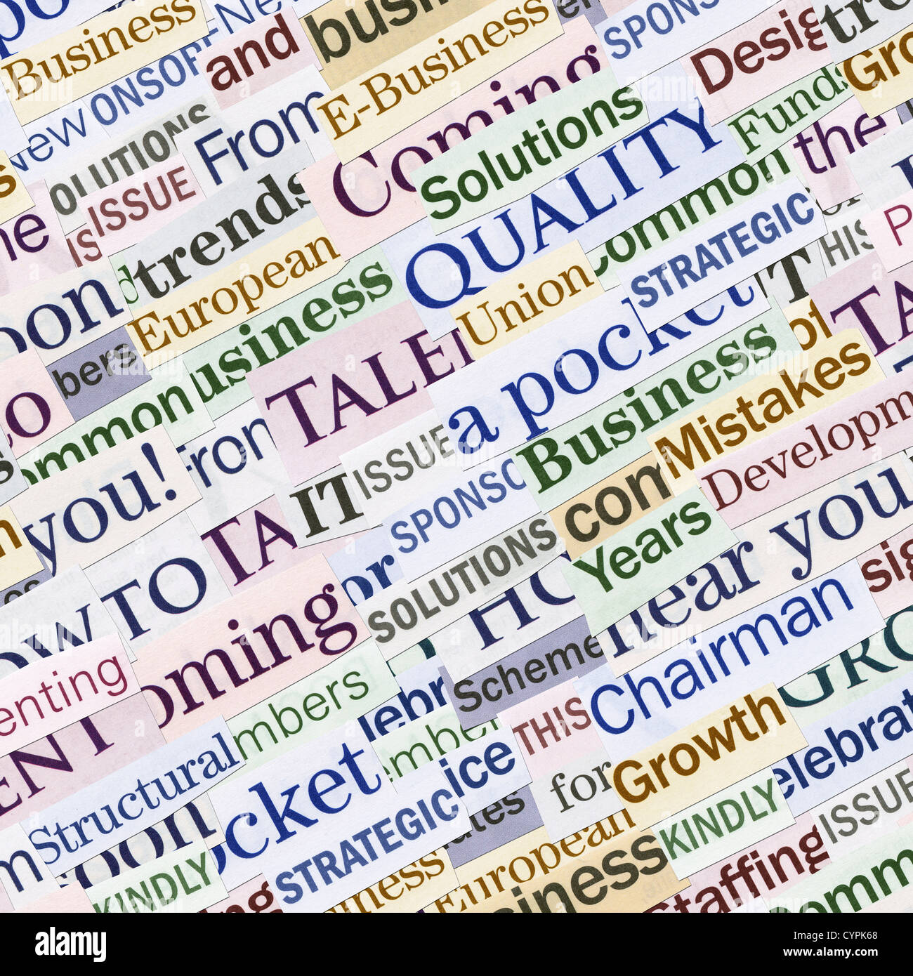 Background, made of newspaper clippings. Business theme Stock Photo - Alamy