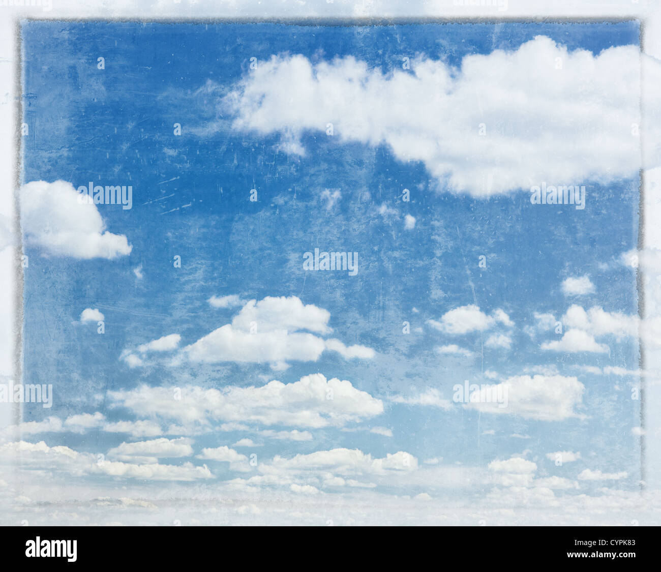 Vintage style sky photo with decoration frame Stock Photo - Alamy